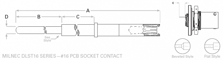 MIL-DTL-38999 Series I Size #16 PCB Socket Contacts | MILNEC